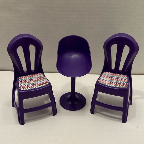 Mattel | Toys | Barbie Purple Plastic Chairs And Barstool Fashion Doll ...